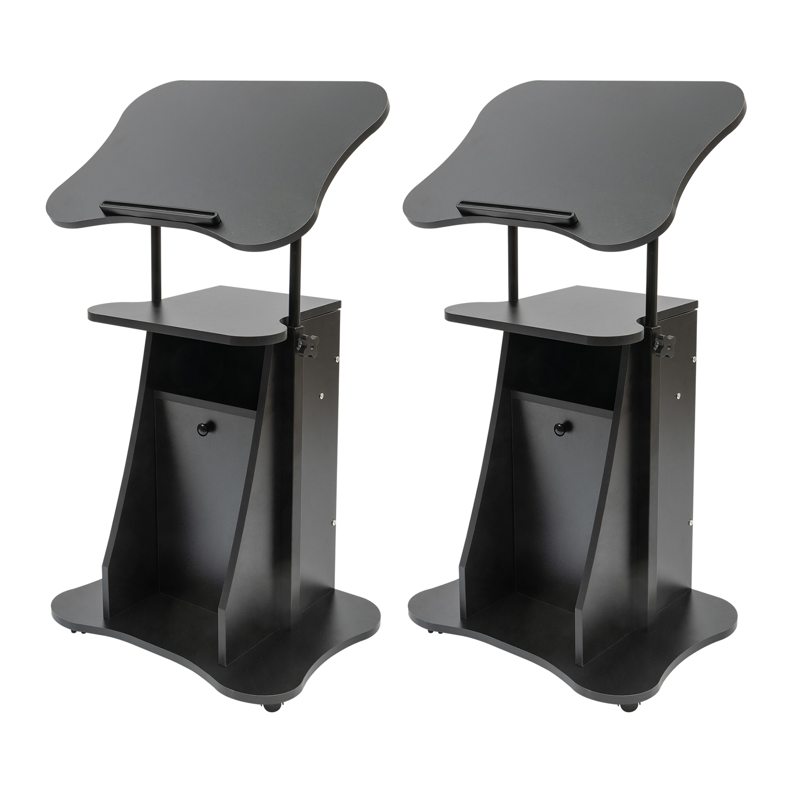 Aiqidi 2Pcs Mobile Laptop Podiums 0°-180° Flip Slanted Speaking Lectern ...