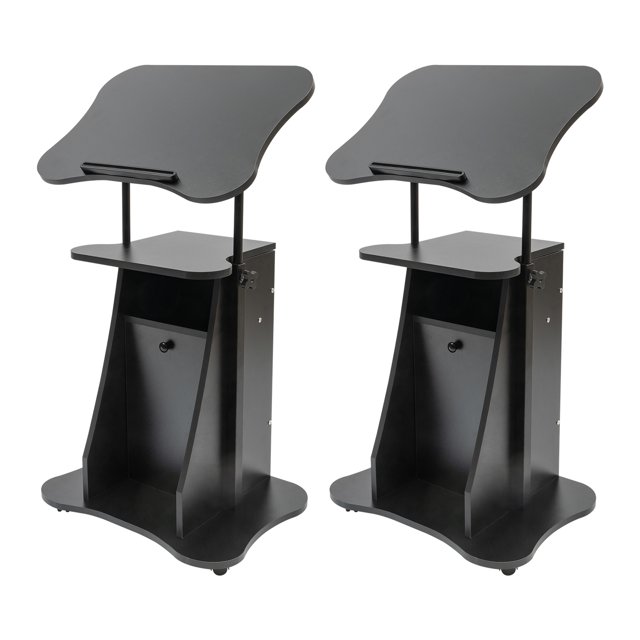 Aiqidi 2Pcs Mobile Laptop Podiums 0°-180° Flip Slanted Speaking Lectern ...
