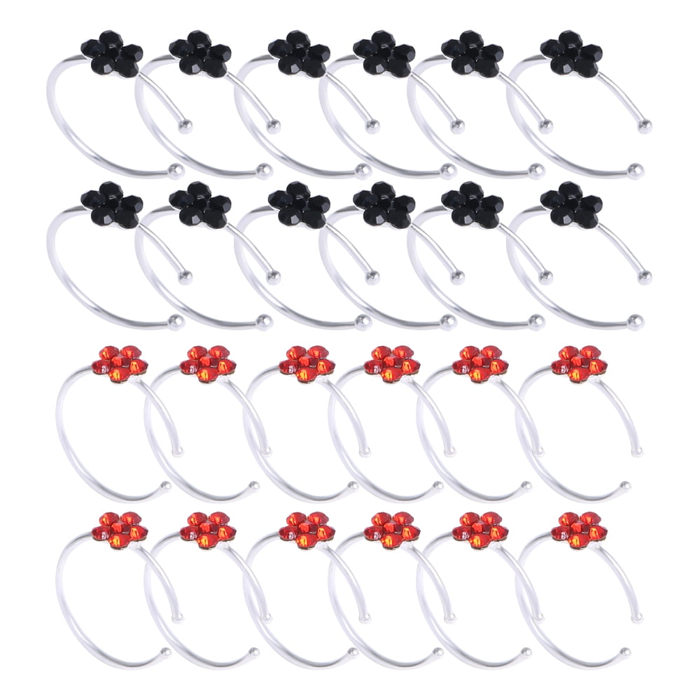 24pcs diamond inlaid plum blossom false nose ring non perforated nose ...