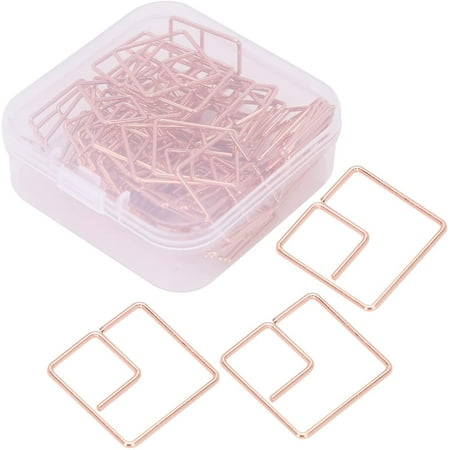 55Pcs Paper Clip, Wire Iron Office Clip Square Document Bookmark ...