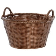 Hubert Oval Brown Polypropylene Washable Sloped Basket With Handles 18 ...