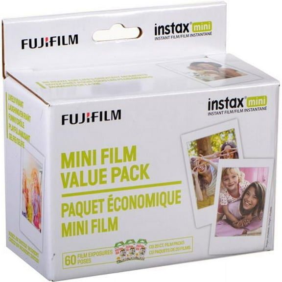 Fujifilm, Instax Mini Instant Film, 60 Exposures, 2.1 in. x 3.3 in ...