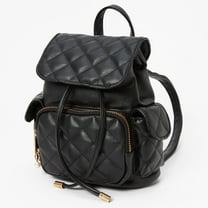 Quilted Mini Flap Backpack - Black - Walmart.com