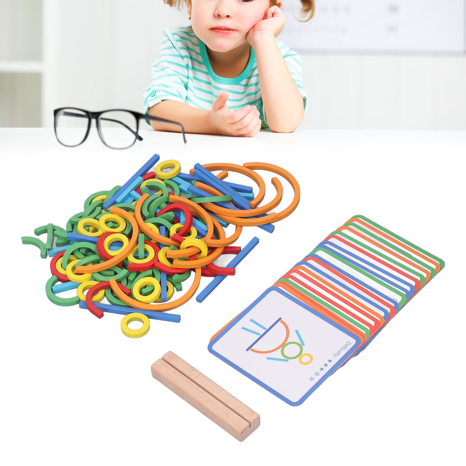 Click here for Fugacal Matching Sticks Rings Puzzle Toy Wooden St... prices