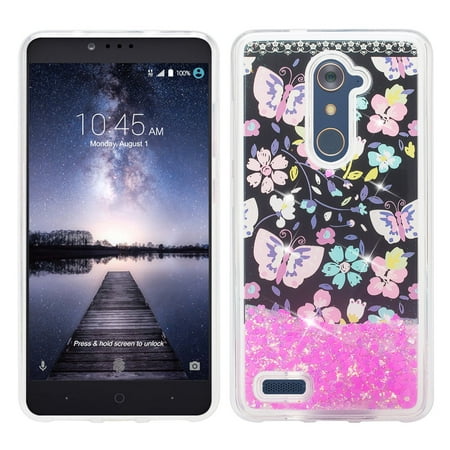 ZTE Zmax Pro Case, ZTE Blade X Max, Luxury Bling Liquid Glitter Case ...