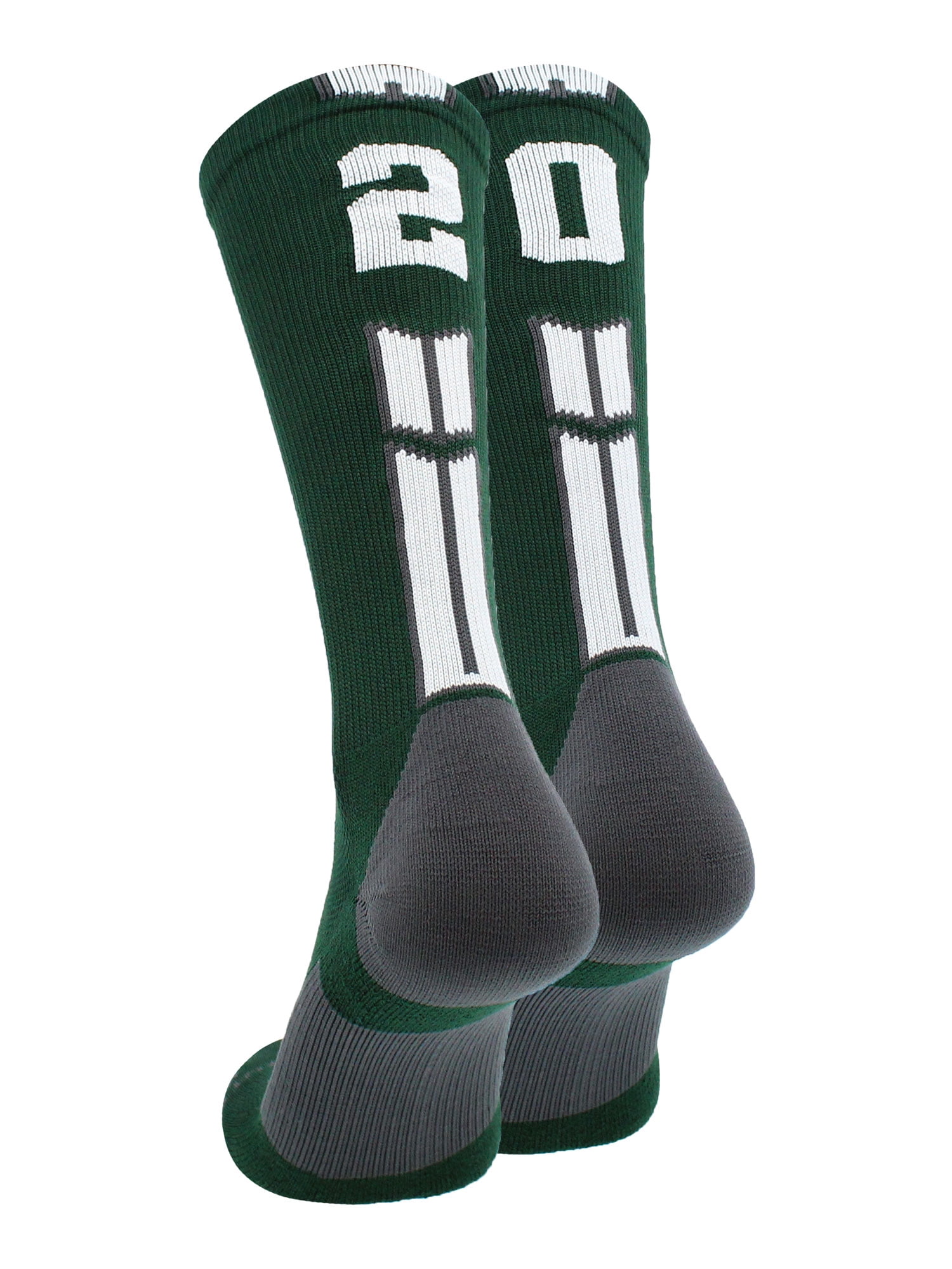 Dark Green/White Player Id Crew Number Socks (#20, Medium) - Walmart.com