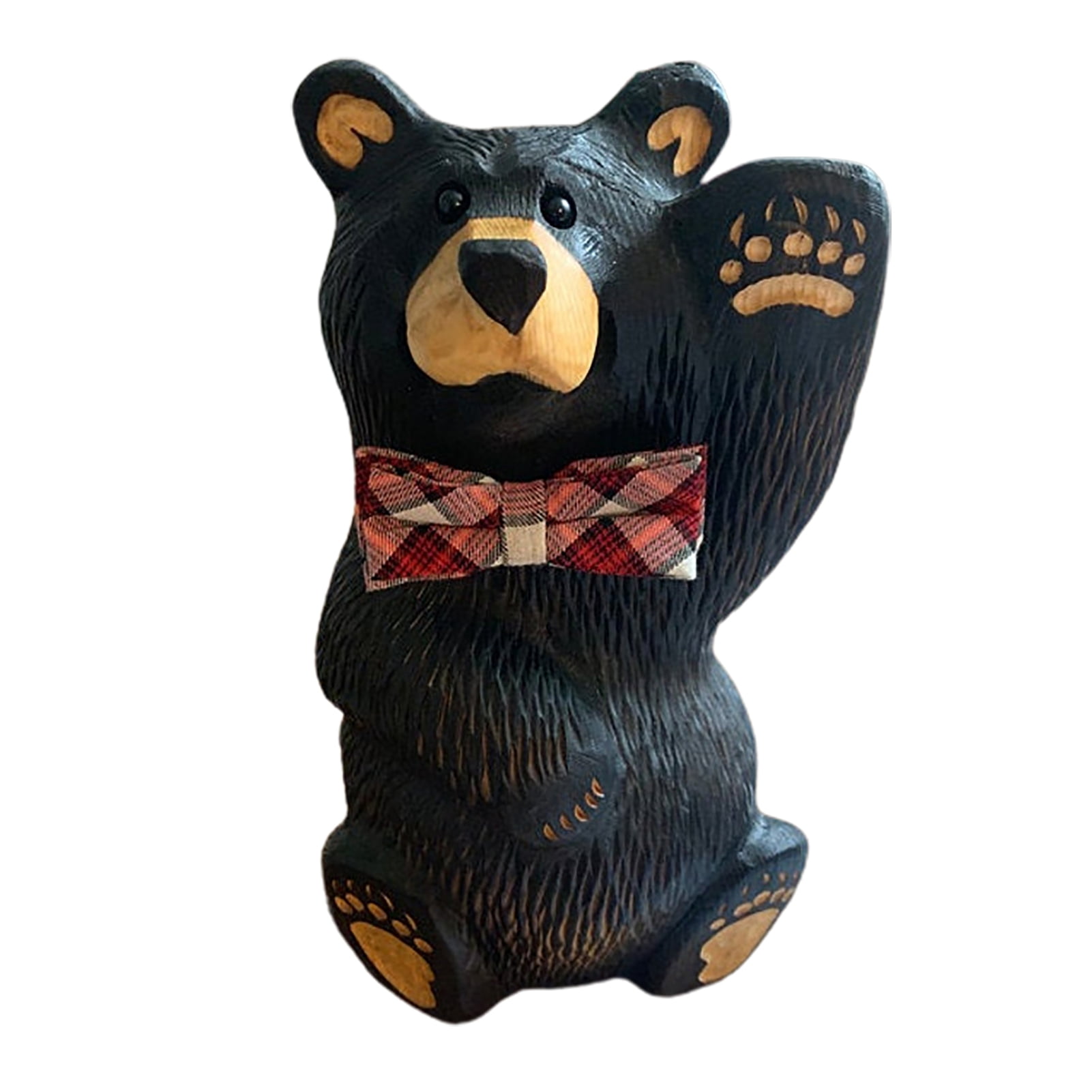 Bobasndm Bear Resin Statue Creative Resin Statue Garden Black Bear ...