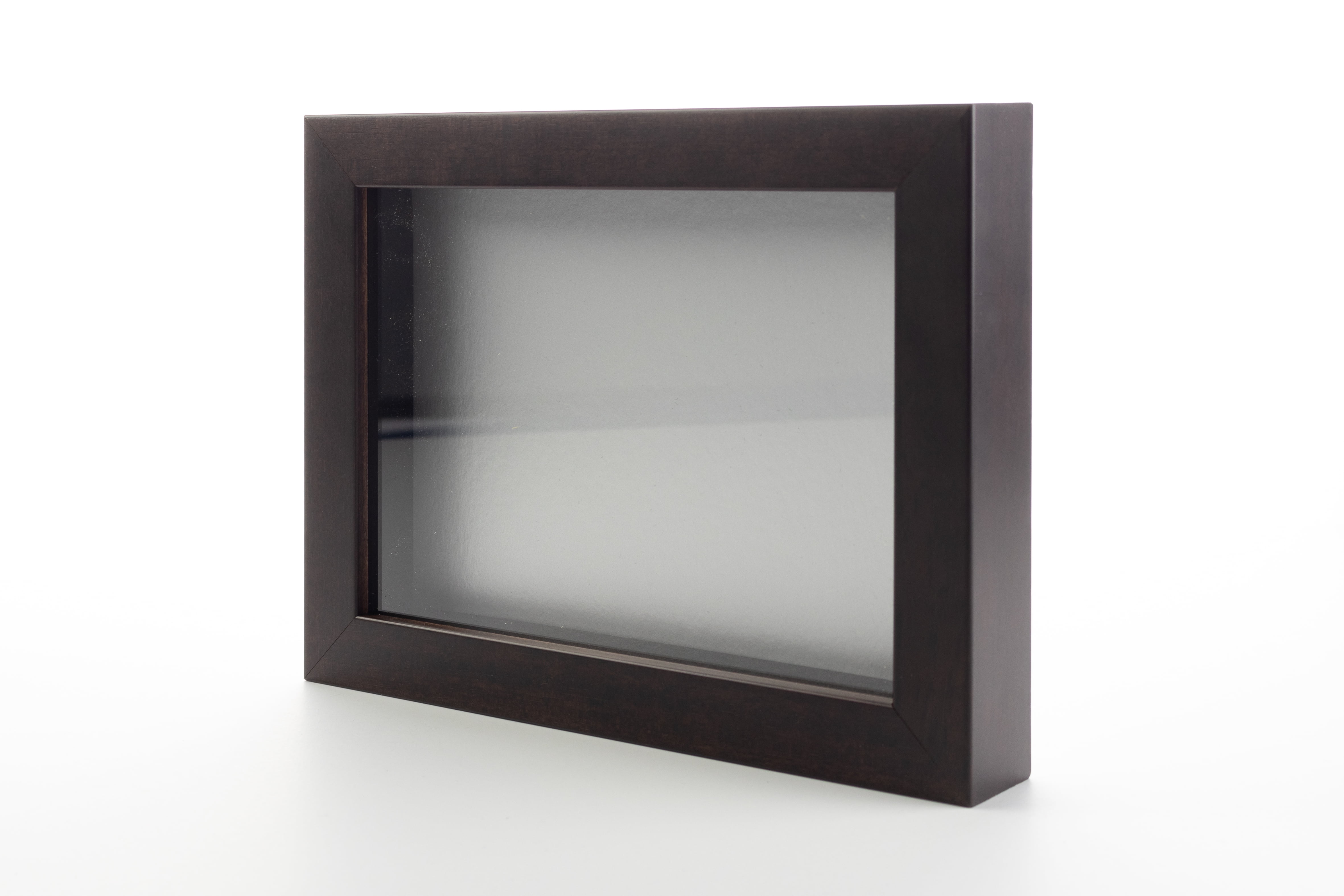 8x8 Shadow Box Frame Dark Brown Real Wood with a Silver Acid-Free ...