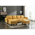 L-Shape Modular Sectional Sofa, Accent Sofa with Movable Ottoman ...