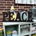 "Attraction Design Rustic Wood Peace Sign, Freestanding Black Wooden ...