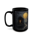 Dark Fall Forest Coffee Cup Moody Autumn Crescent Moon Mug Black ...