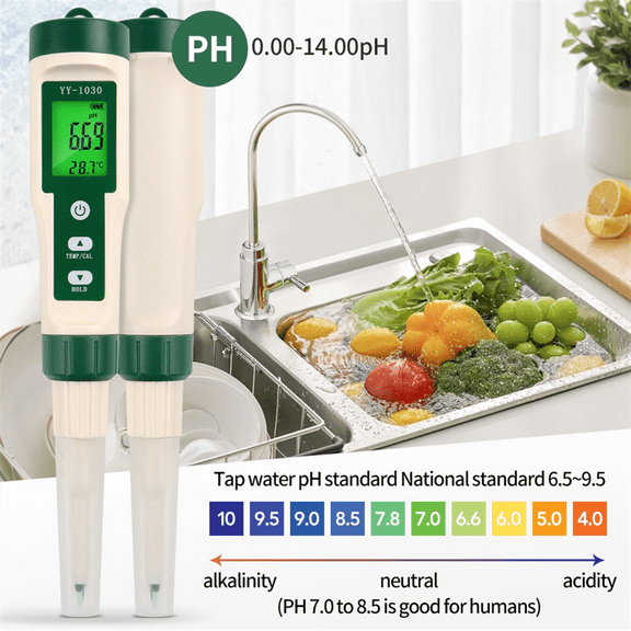 Digital Food PH Meter 0.00~14.00 High Accuracy Sensor Smart Temp ...