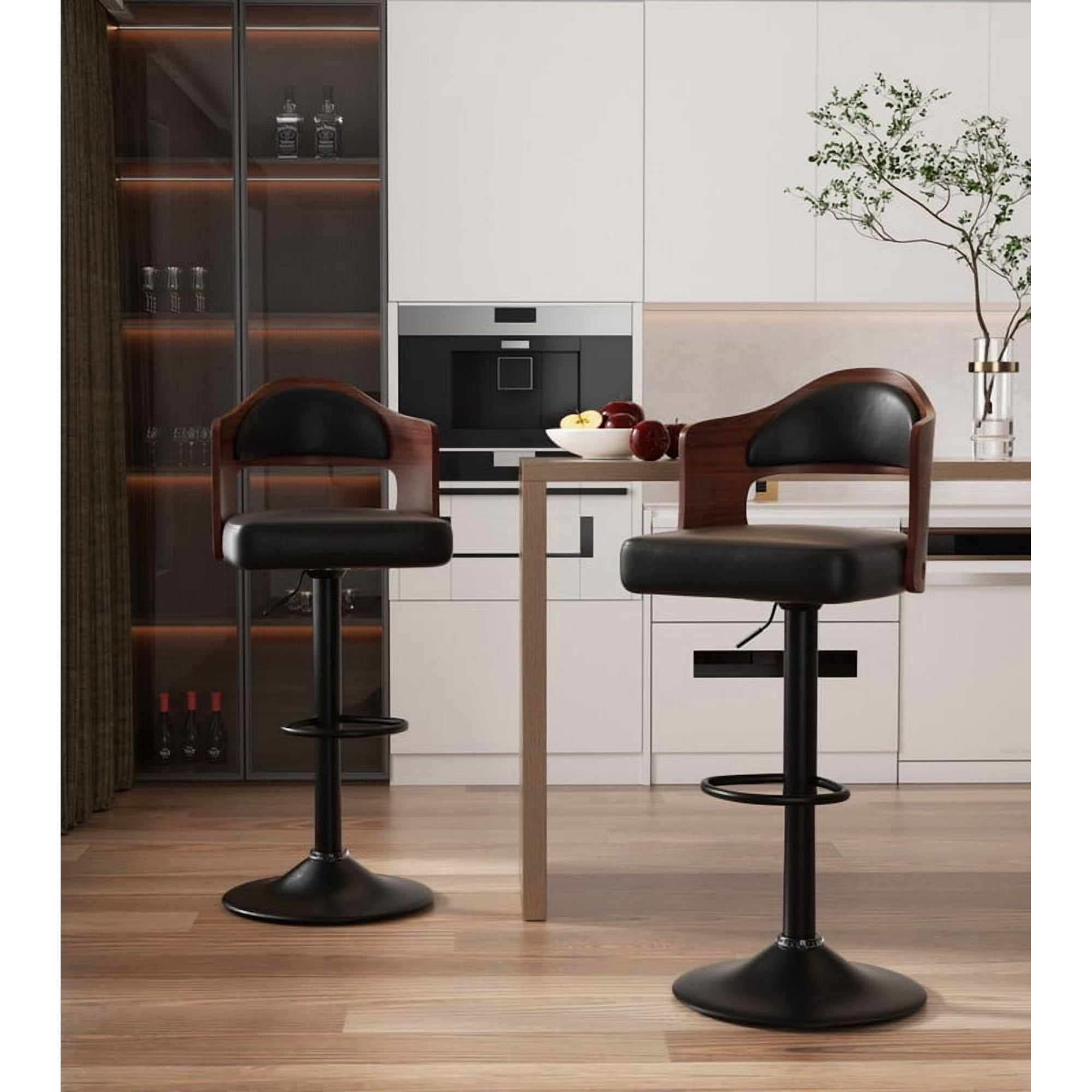 Click here for Hawsaiy Wooden Bar Stools Set Of 2  Adjustable Hei... prices