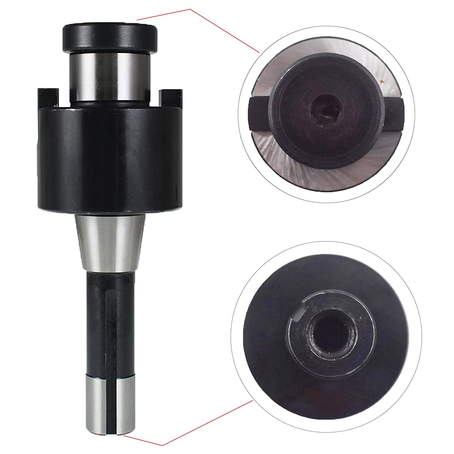 Hardened Shell End Mill Adapter 1-Inch R8 Shank Shell Mill Arbor ...