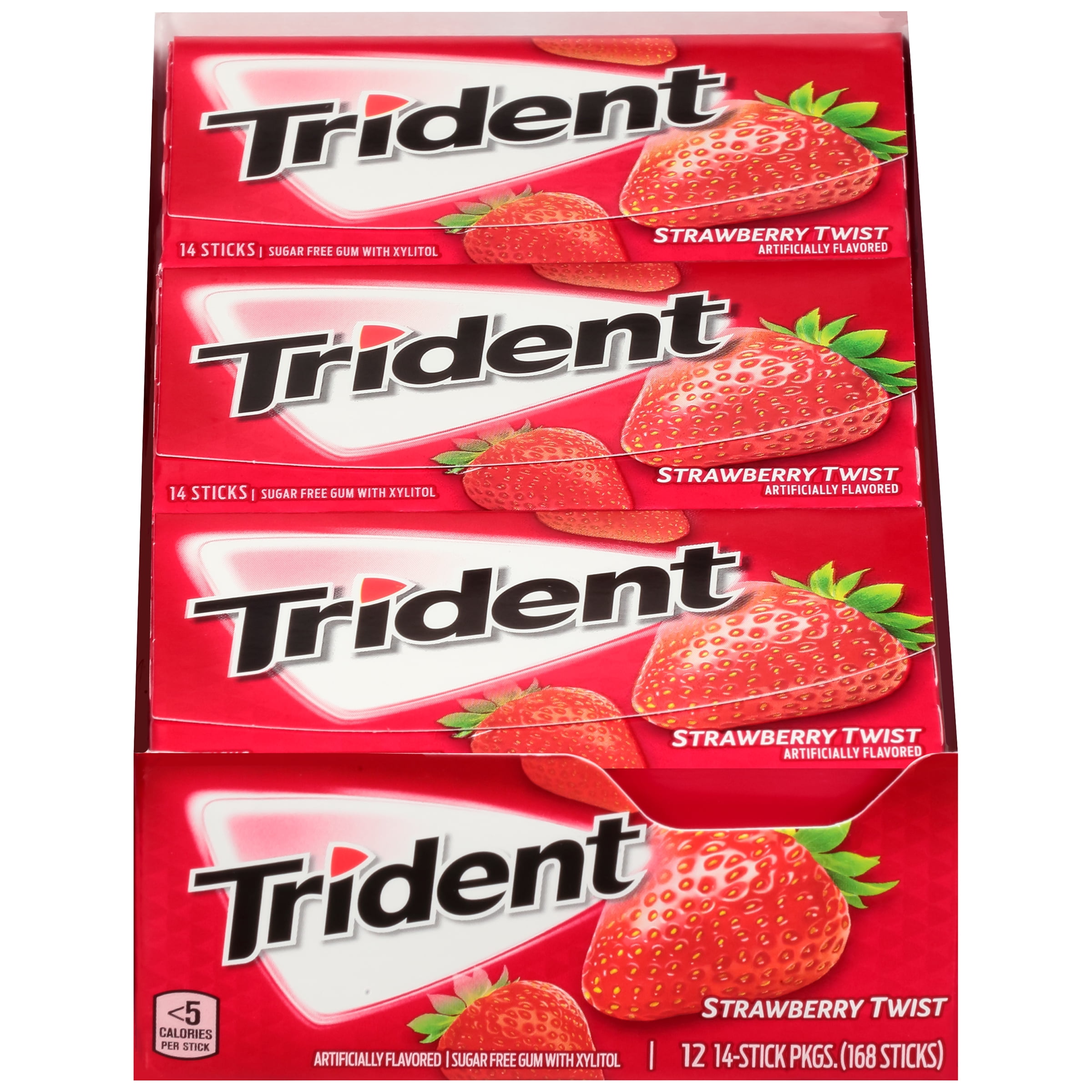 Trident, Sugar Free Strawberry Twist Chewing Gum, 14 Pcs, 12 Ct ... Trident, Sugar Free Strawberry Twist Chewing Gum, 14 Pcs, 12 Ct ...