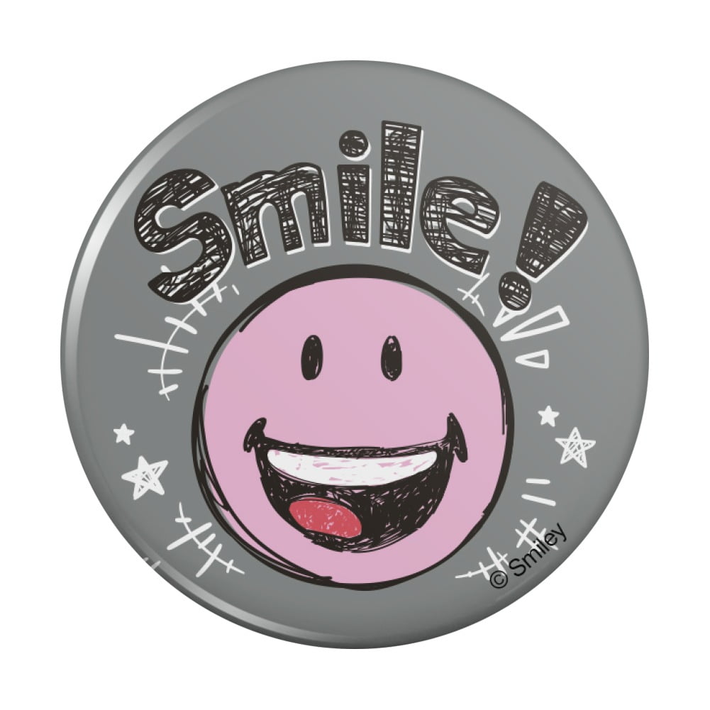 Smile Happy Smiley Face Emoticon Officially Licensed Pinback Button Pin ...