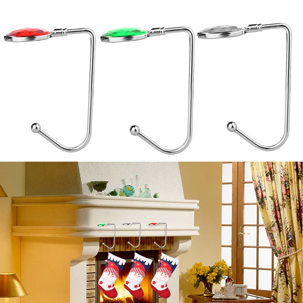 3 Pcs Christmas Stocking Holders Hooks Hanger Clip Non-Slip Safety ...