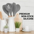 Zulay Kitchen Non-Stick Silicone Utensils Set with Acacia Wood Handles ...