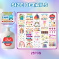 1set 25Pcs 25 Styles PVC Self Adhesive Stickers Waterproof Embossed ...