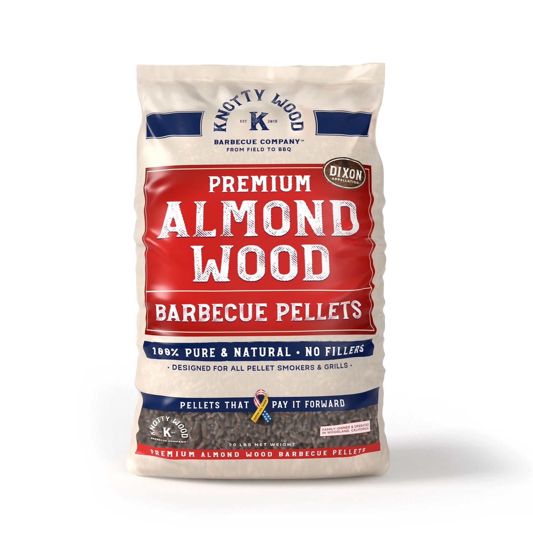 Knotty Wood Almond BBQ Cooking Pellets 20 lb Bag 100% Natural Nutty ...