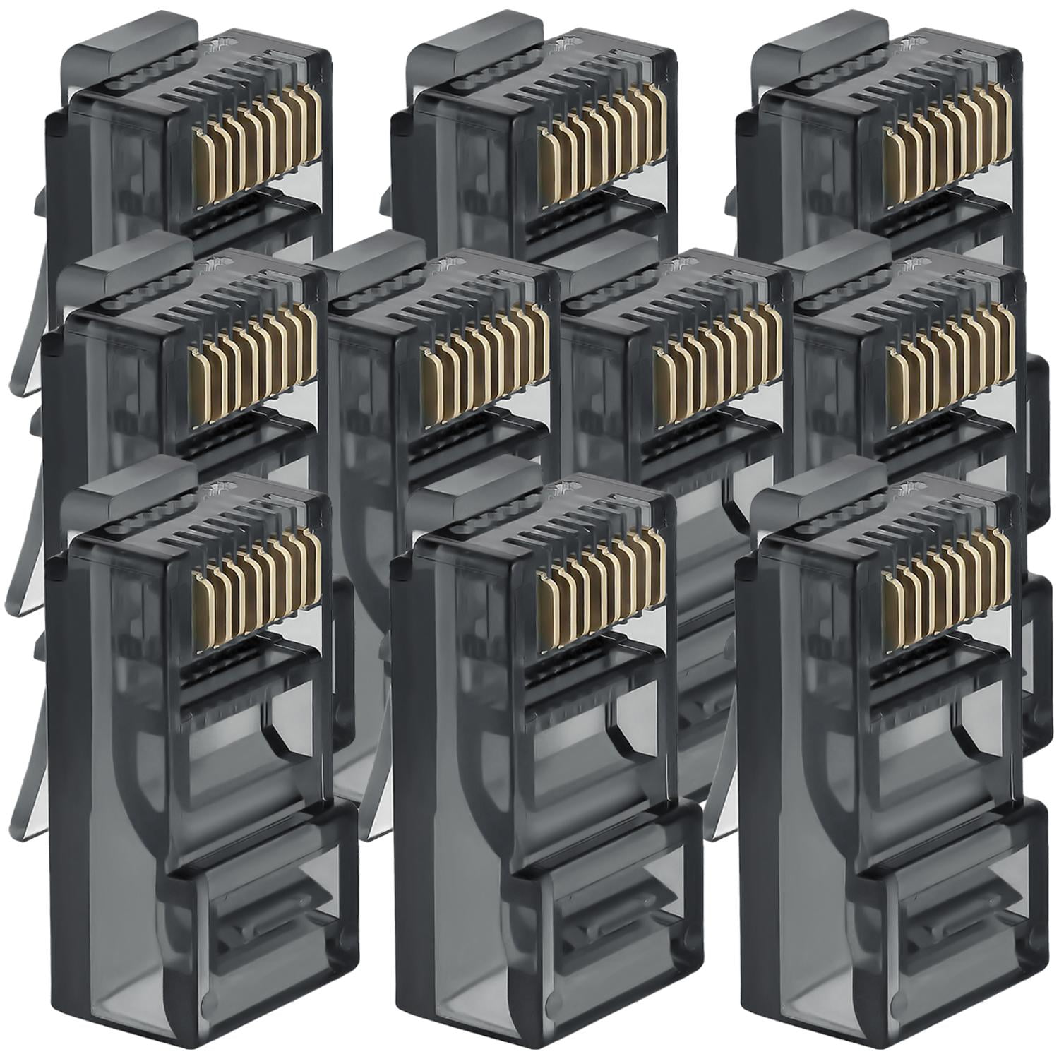 Terminal RJ45 Conexión por Cable CrystalBlack 1 Paquete 1x10 Pzas Rj45 ...