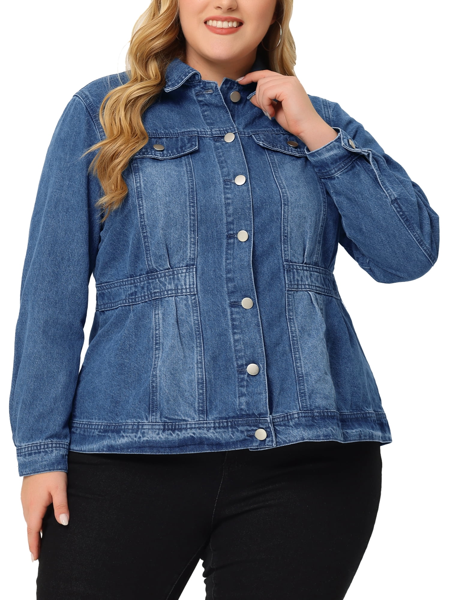 Agnes Orinda Women's Plus Size Fashion Outerwear Long Sleeve Button ...