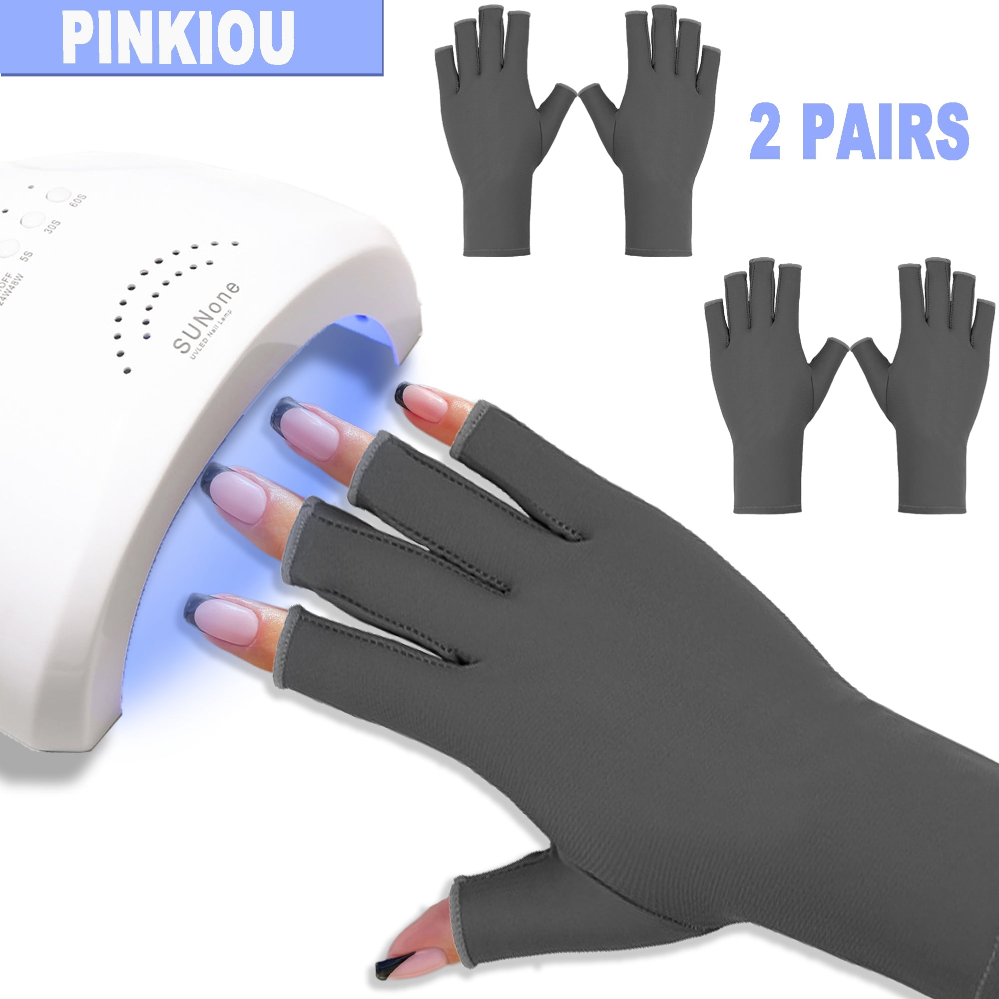 2 Pair UV Gloves for Gel Nail lamp,Anti UV Gloves for Nails,Sun Gloves ...