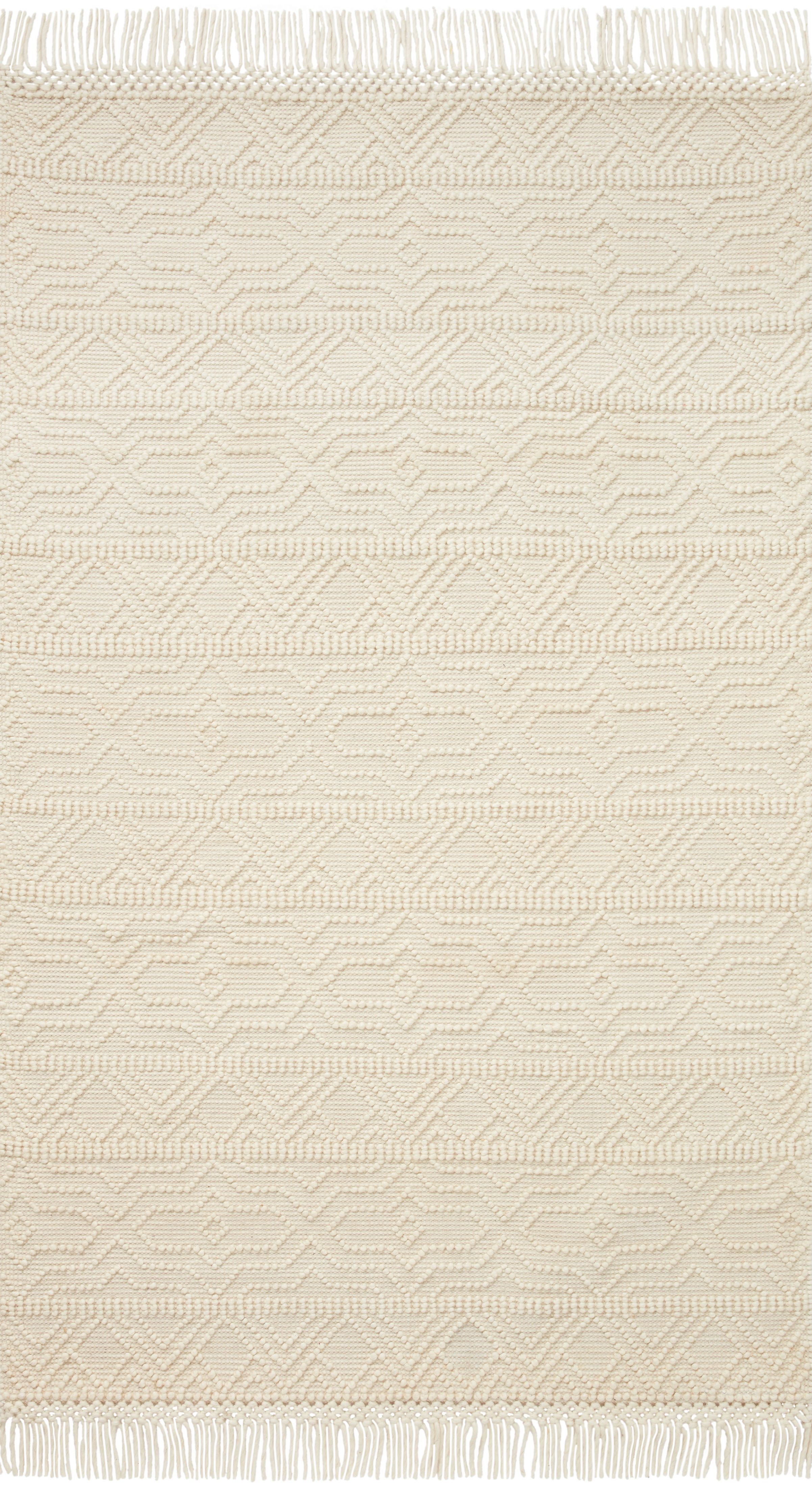 Loloi II Noelle Ivory / Ivory Geometric Area Rug 18" x 18" Sample ...