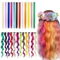 Powiller 24 Pcs Colorful Rainbow Hair Extensions for Kids, Braid-Ready ...