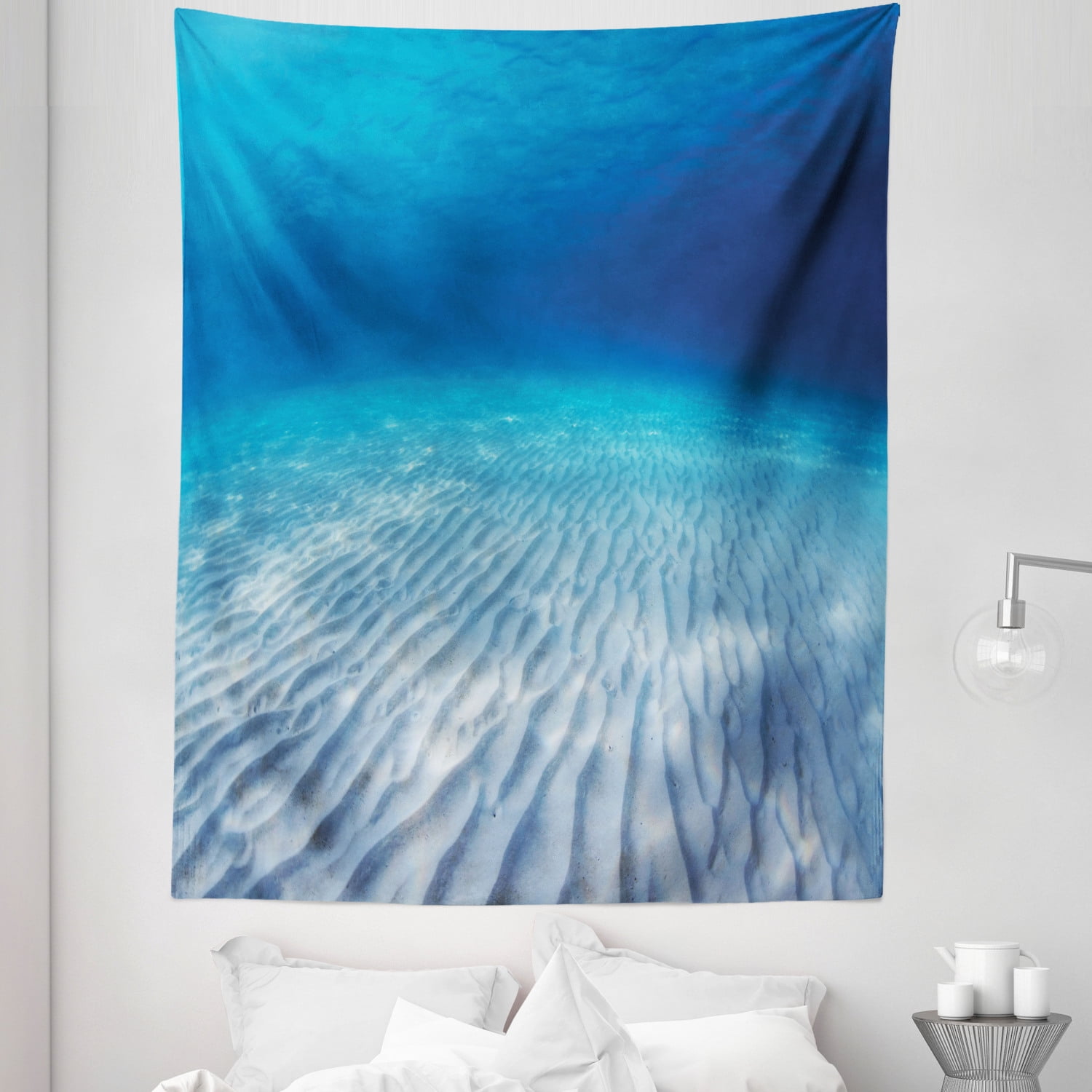 Ocean Tapestry, Underwater Shot of an Infinite Sandy Sea Bottom with ...