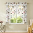 Coffee Sheer Curtains Swag Valances for Windows Cartoon Modern Hand ...