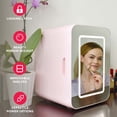 Frigidaire, Mini Lighted Beauty Mirror Fridge, 6.5L capacity, Pink ...