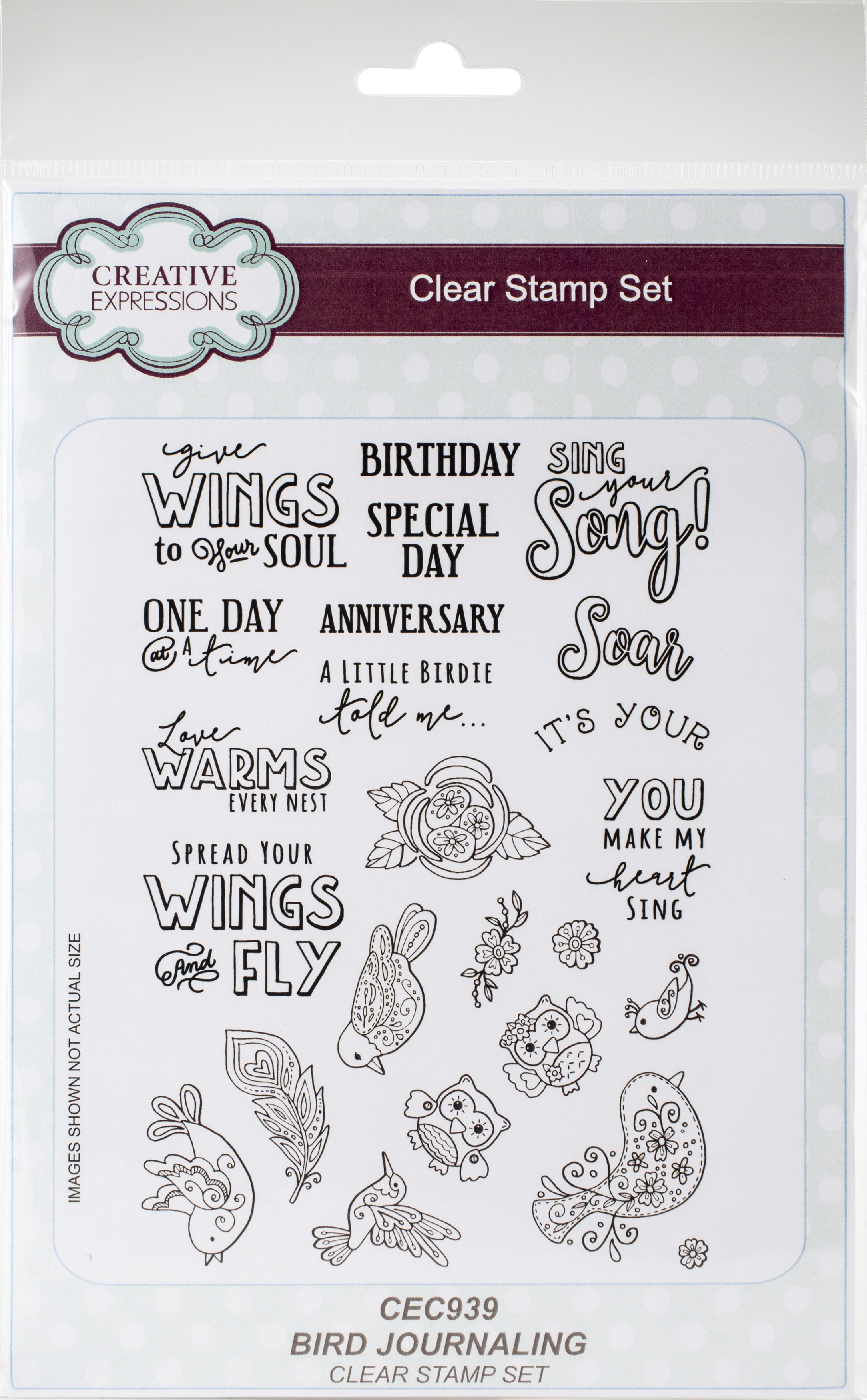 Creative Expressions A5 Clear Stamp Set-Bird Journaling - Walmart.com