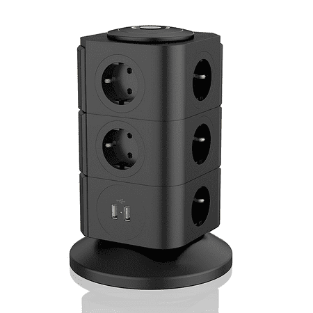 1pcs Multi Socket Tower, 11 Sockets and 4 Multi Socket USB Ports (2400W ...