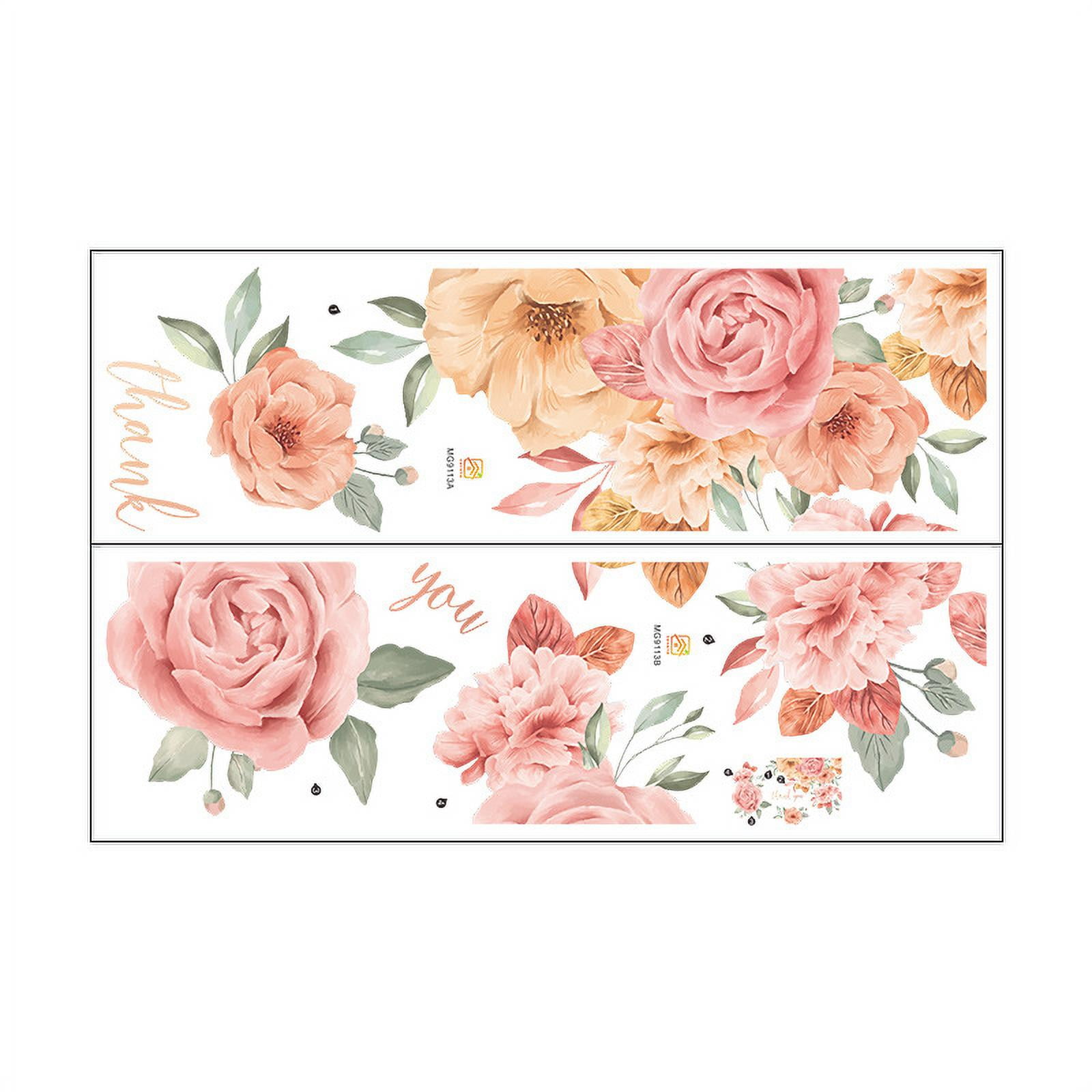 Large Peony Flowers Floral Wall Decals, Elegant Peonies Blossom Flower ...