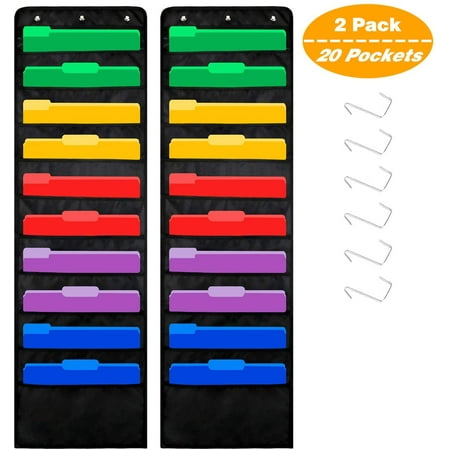 20 Pockets Premium Hanging File Folders Organizer/Wall Mount Storage ...