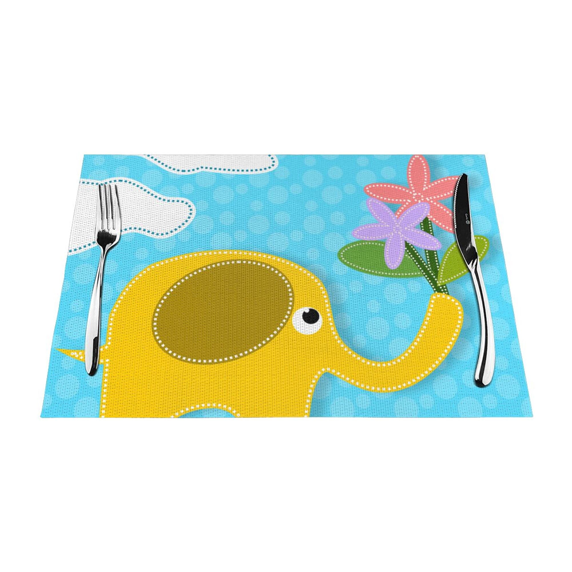 YFYANG Washable Heat-Resistant Placemats, 70% PVC/30% Polyester, Cute ...