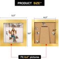 4x4 Picture Frames Set of 6 Gold Wood Grain Photo Frame for Gallery ...