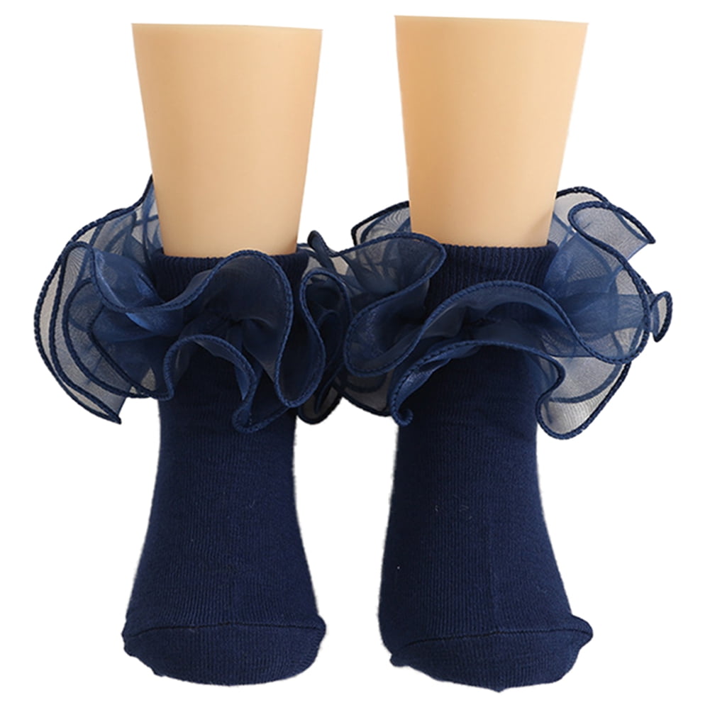 Ruffle Ankle Socks Lace Frilly Socks Fashion Women Girls Princess Socks ...