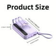 Cute Mini 10000mAh Power Bank, Built-in 4 Cables Fast Charging 5V2A ...