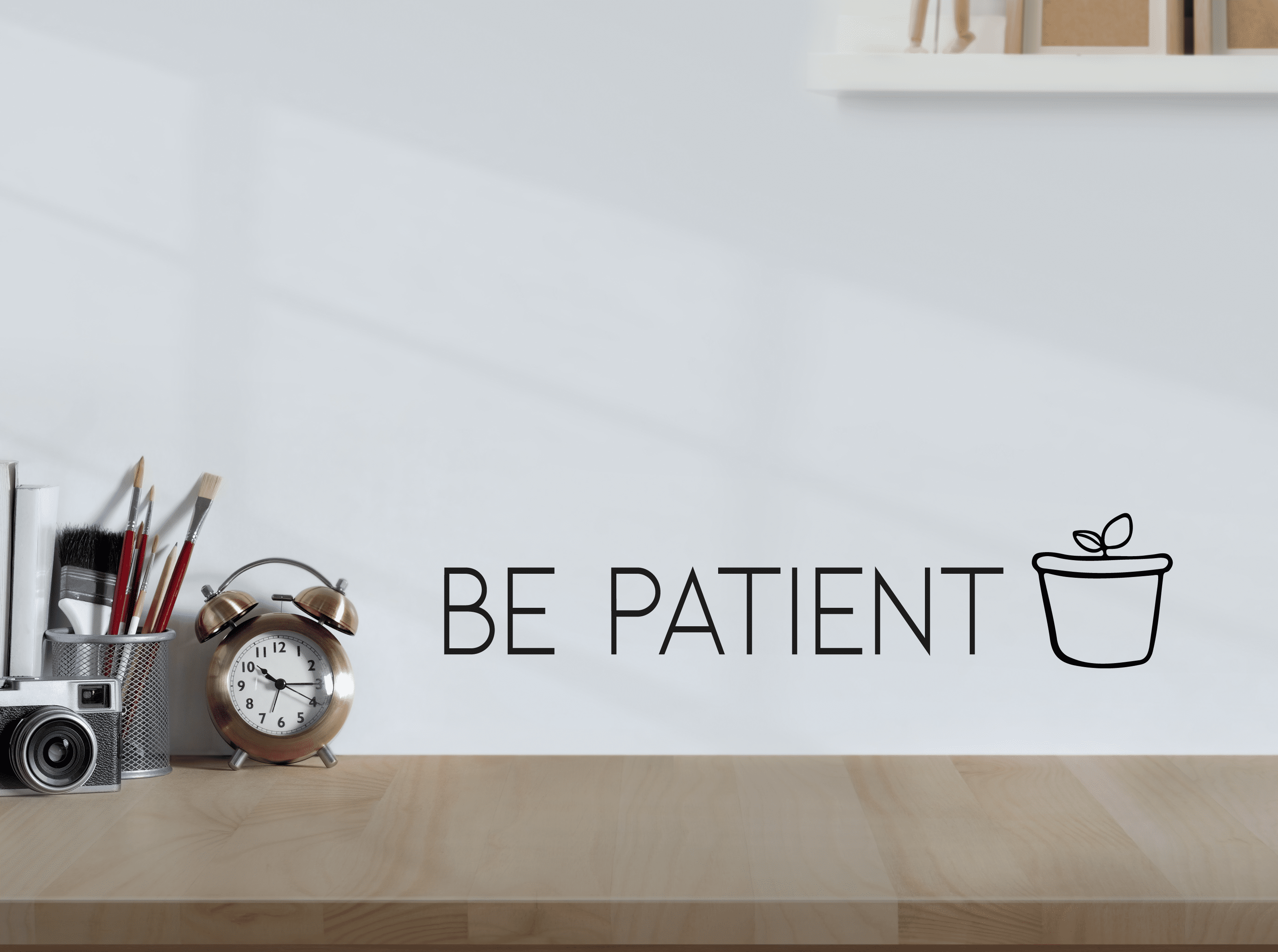 Be Patient Quotation with a Growing Plant From Young to Blooming Flower ...