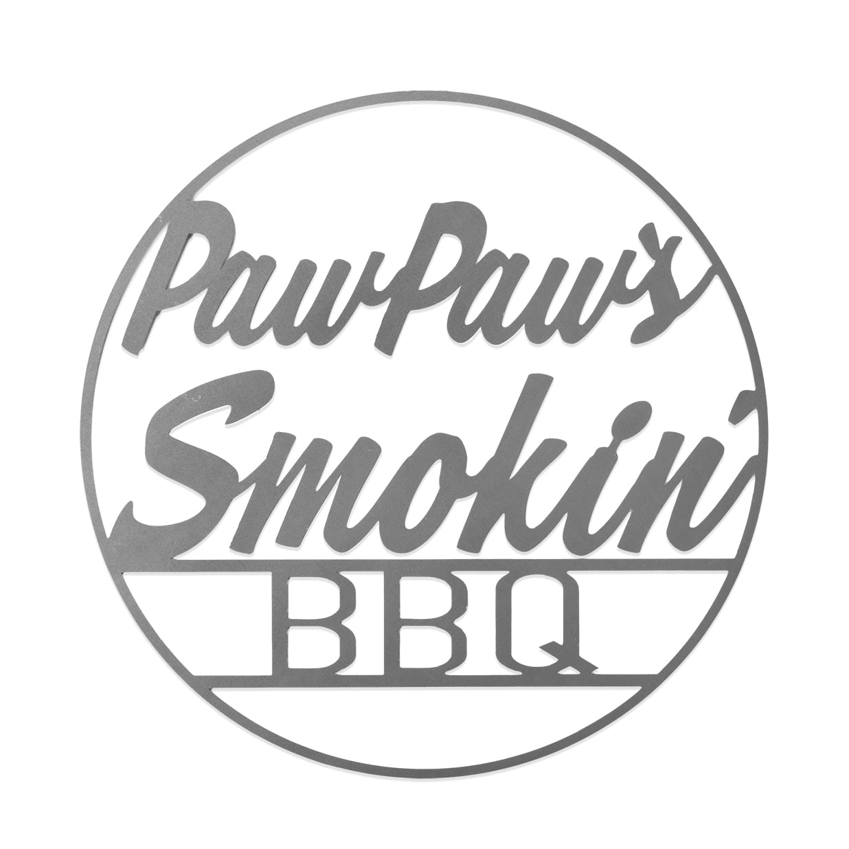 Rusted Orange Black Metal Paw Paw's BBQ Vintage Circle Sign - Walmart.com