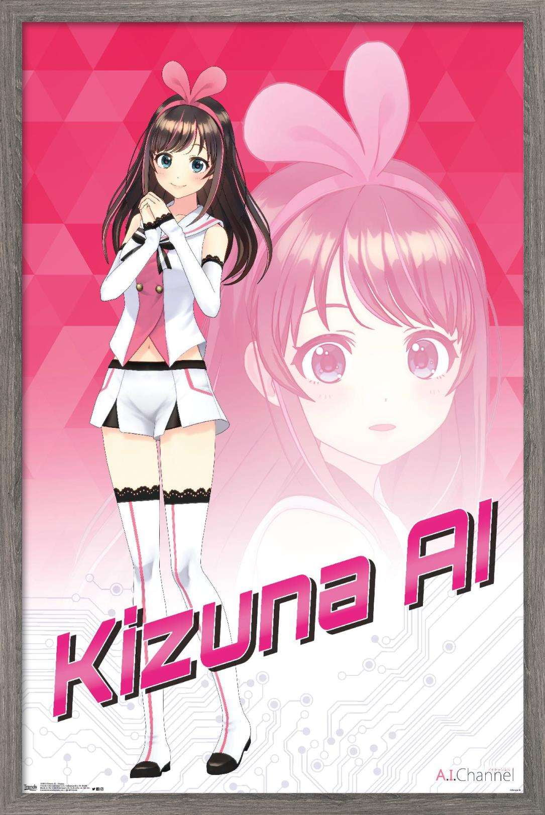 Kizuna Ai - Happy Wall Poster, 14.725" x 22.375", Framed - Walmart.com