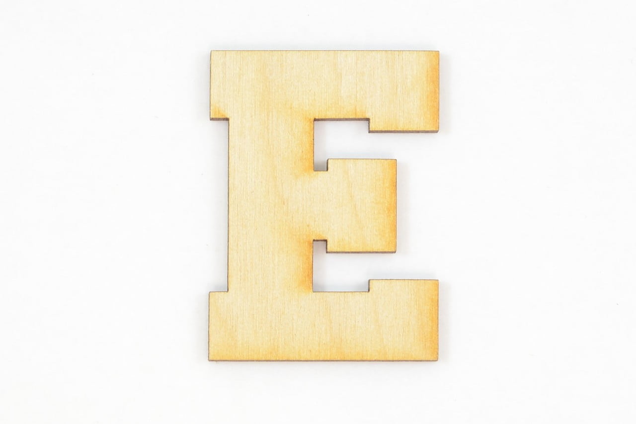 1 Pc, 3 Inch X 1/4 Inch Thick Collegiate Font Wood Letters E Easy To ...