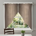 Dark Brown Sheer Curtains Swag Valances for Windows Ombre Solid Color ...