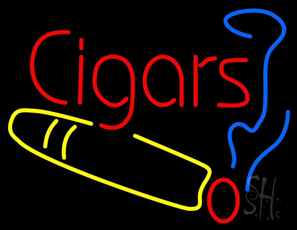 Cigars Logo LED Neon Sign 24 x 31 - inches, Clear Edge Cut Acrylic ...