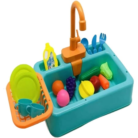 Kids Play Sink Pretend Role Play Toy, Children Electric Dishwasher ...