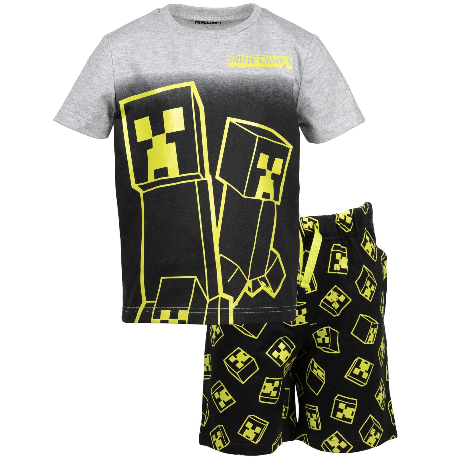 Minecraft Creeper Little Boys Graphic T-Shirt and French Terry Shorts ...