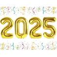 40 Inch 2025 Number Balloons, 2025 Gold Balloons, Large Foil Happy New ...