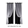 Blackout Curtains Double Layer Star Lace Window Curtains 40x51In, 2-in ...